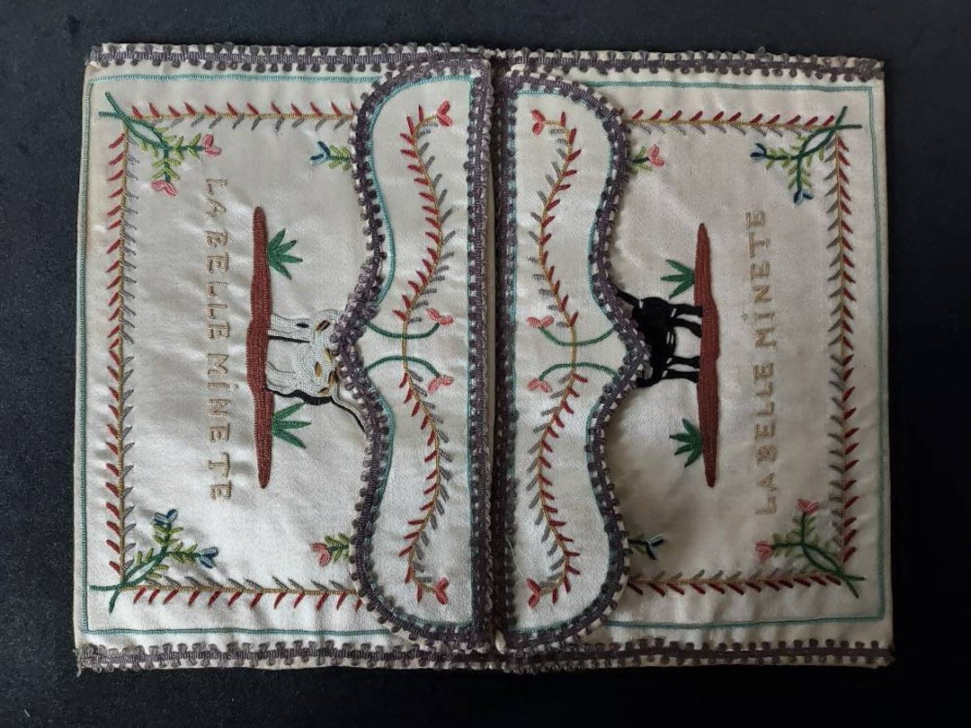 Georgian Embroidered Pocket Book or Letter Case With Cats - Etsy