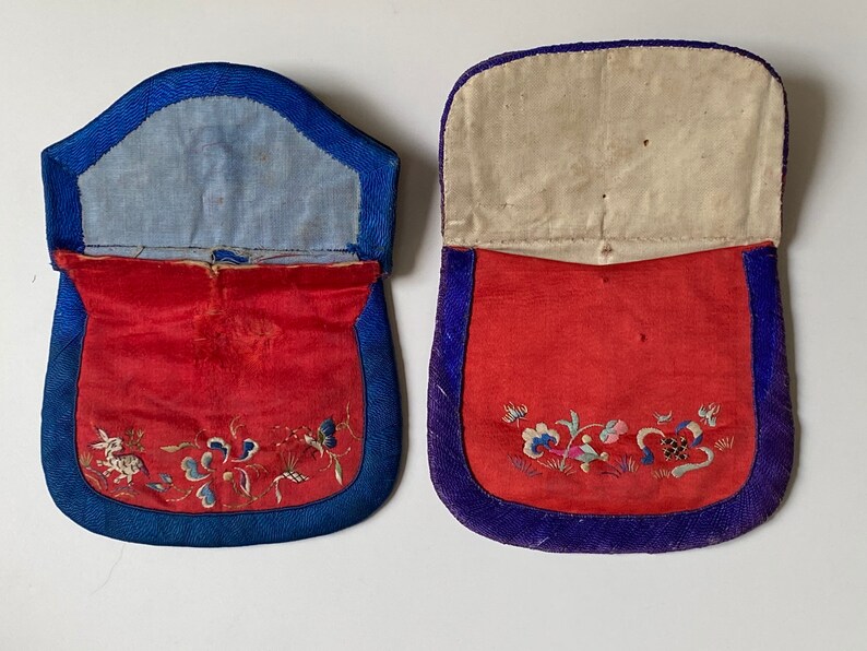 Antique Chinese Silk Embroidered Coin Purses - Etsy