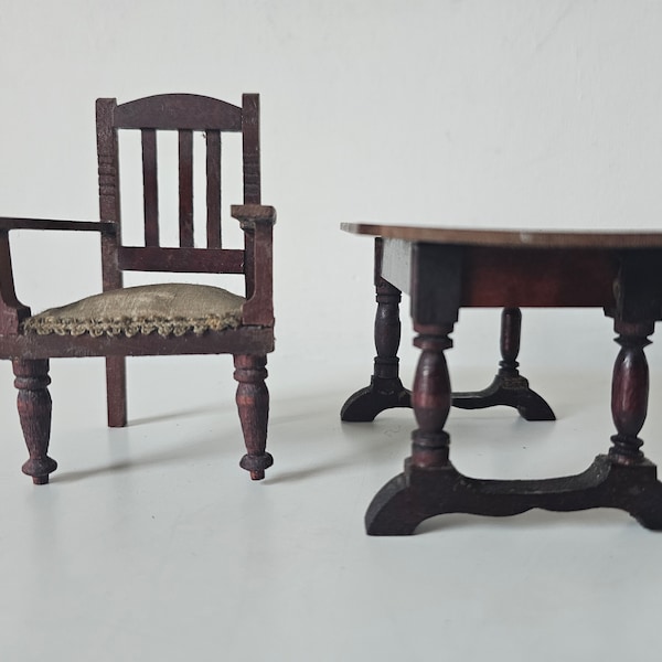 Antique Miniature Table - Etsy