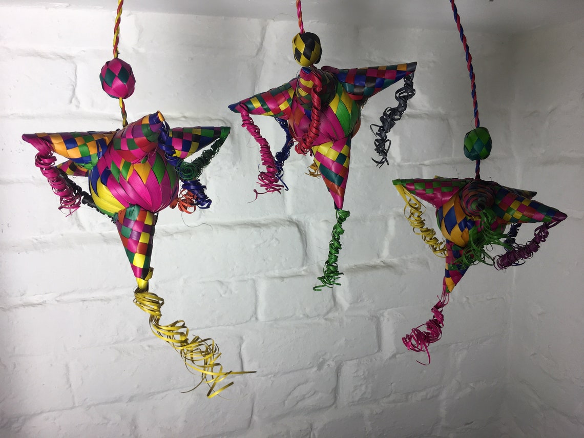 Handmade Mexican Palm Woven Hanging Decorations Pinata Shaped | Etsy