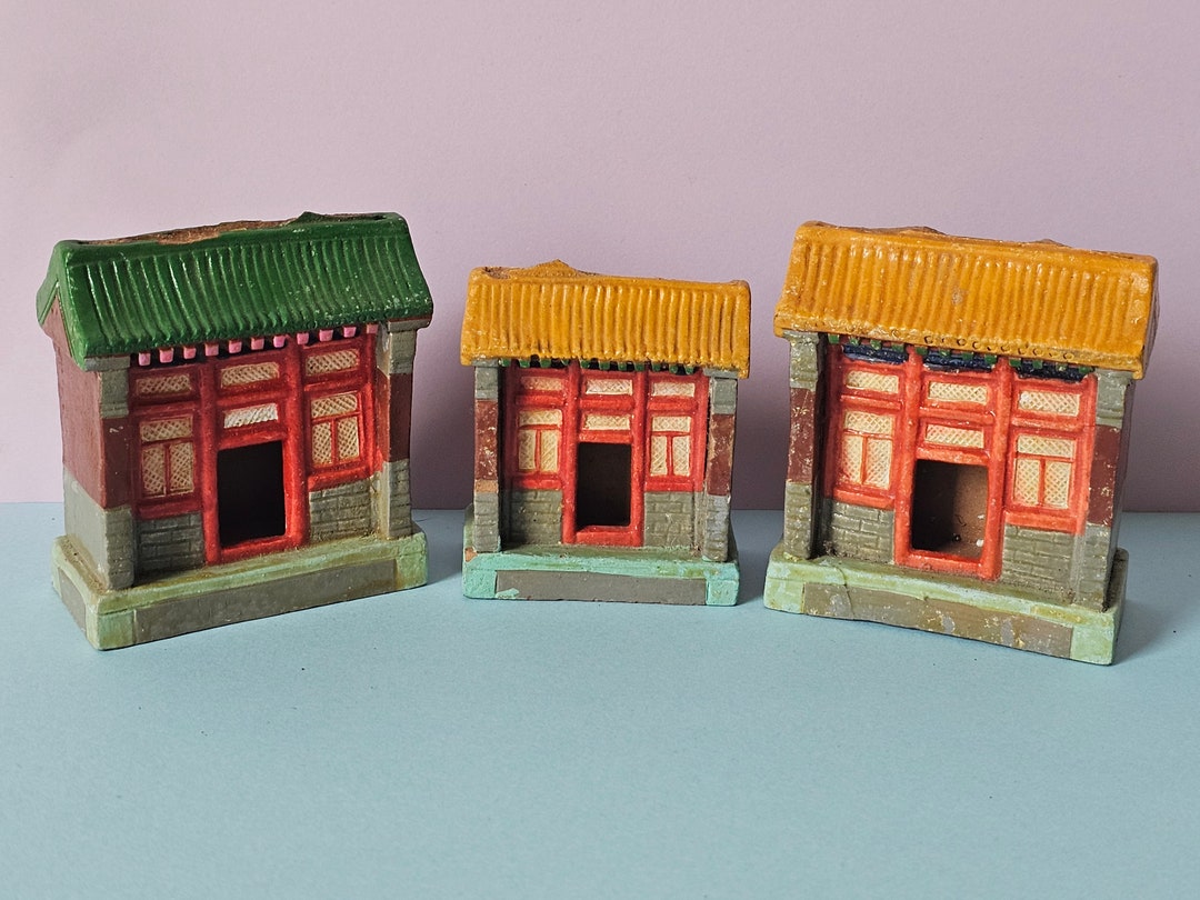 Antique Chinese Glazed Houses Miniatures - Etsy
