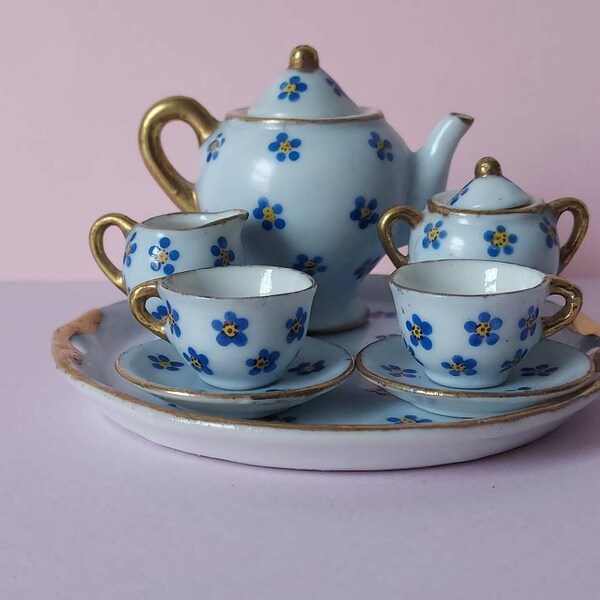 Antique Miniature Tea Set - Etsy