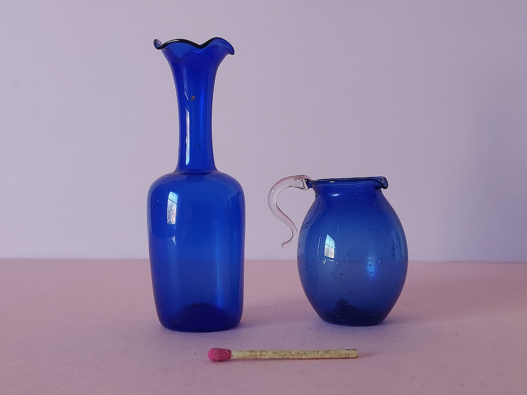 Miniature Glass Jug and Vase - Etsy