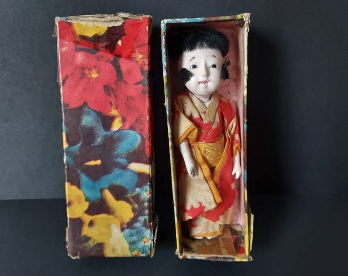 Antique Japanese Ichimatsu Gofun Doll With Glass Eyes - Etsy