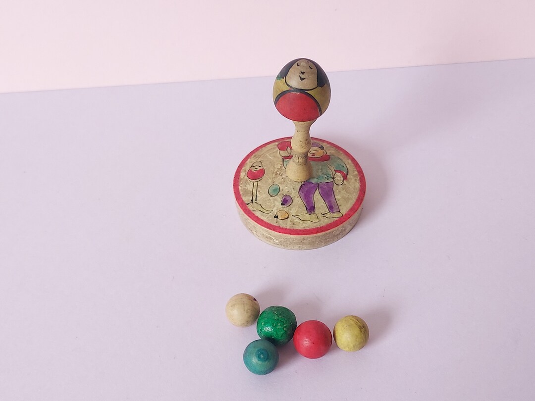 Japanese Turned Wooden Spinner Game - Etsy