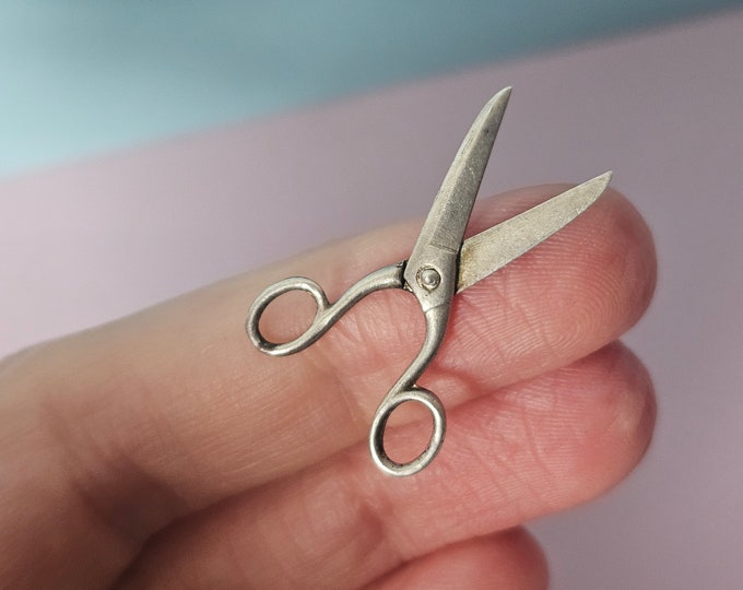 Antique Miniature Silver Scissors - Etsy