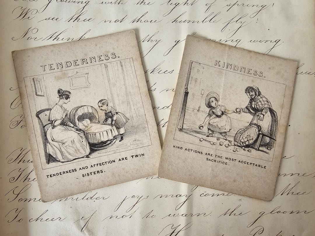 Victorian Virtue Cards Tenderness and Kindness - Etsy