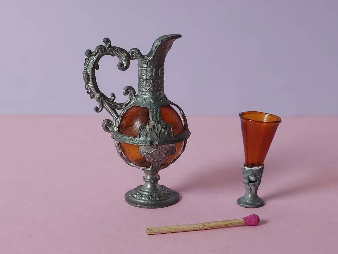 Antique Miniature Decanter and Glass - Etsy