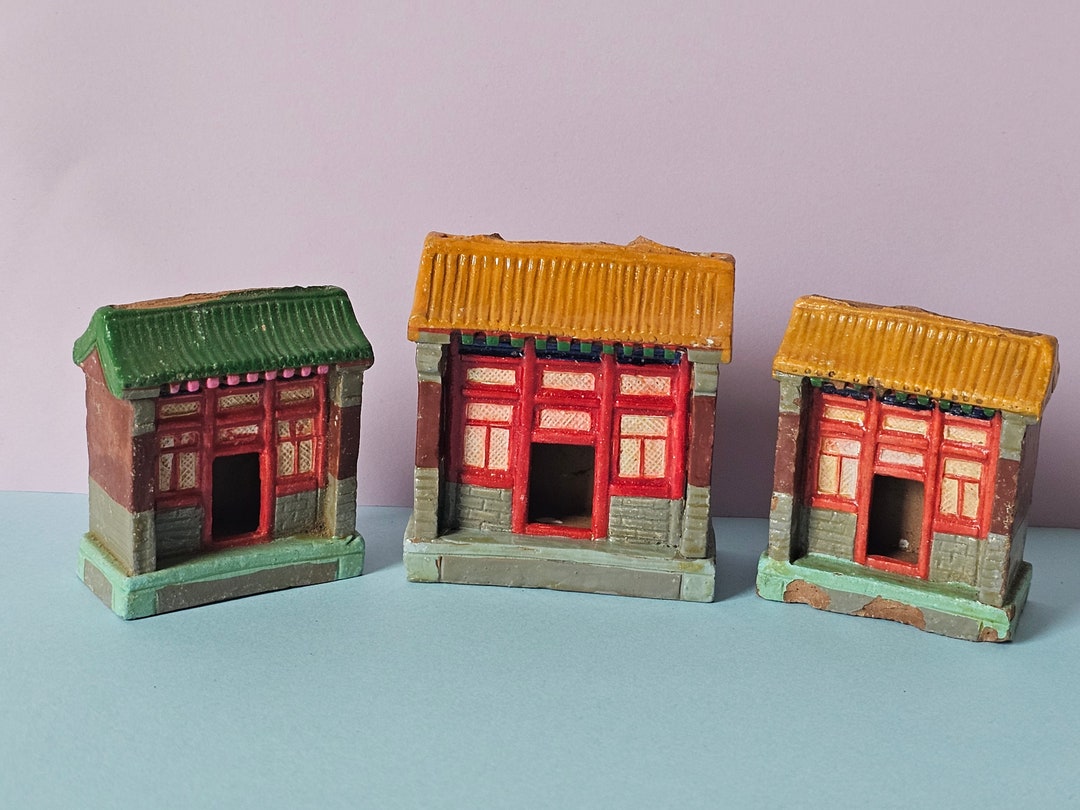 Antique Chinese Glazed Houses Miniatures - Etsy