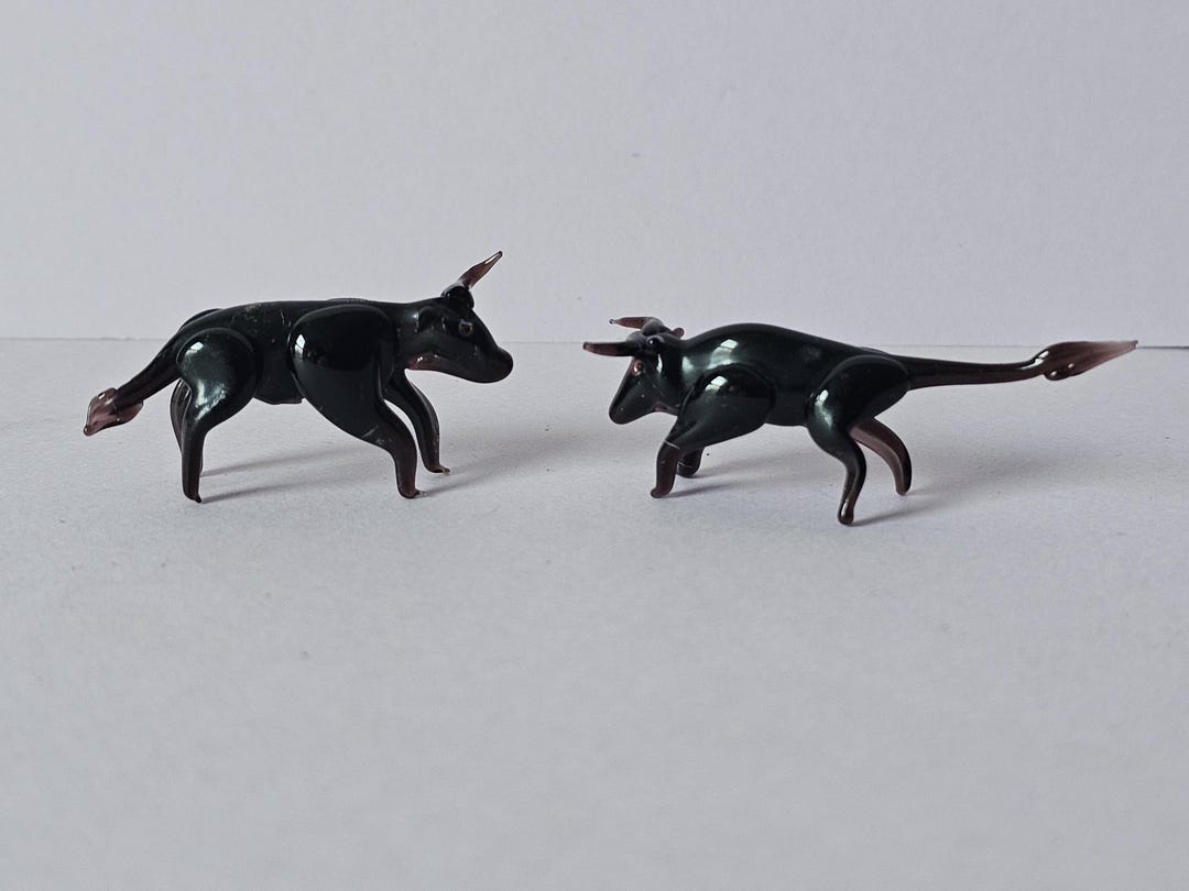 Miniature Glass Bulls - Etsy