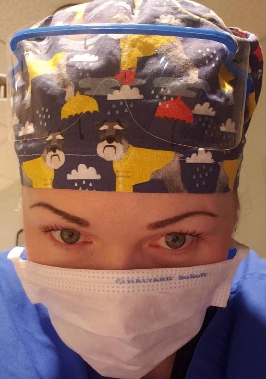 Schnauzer EURO or SKULL Style Surgical Scrub Cap, Nurse Doctor Scrub ...