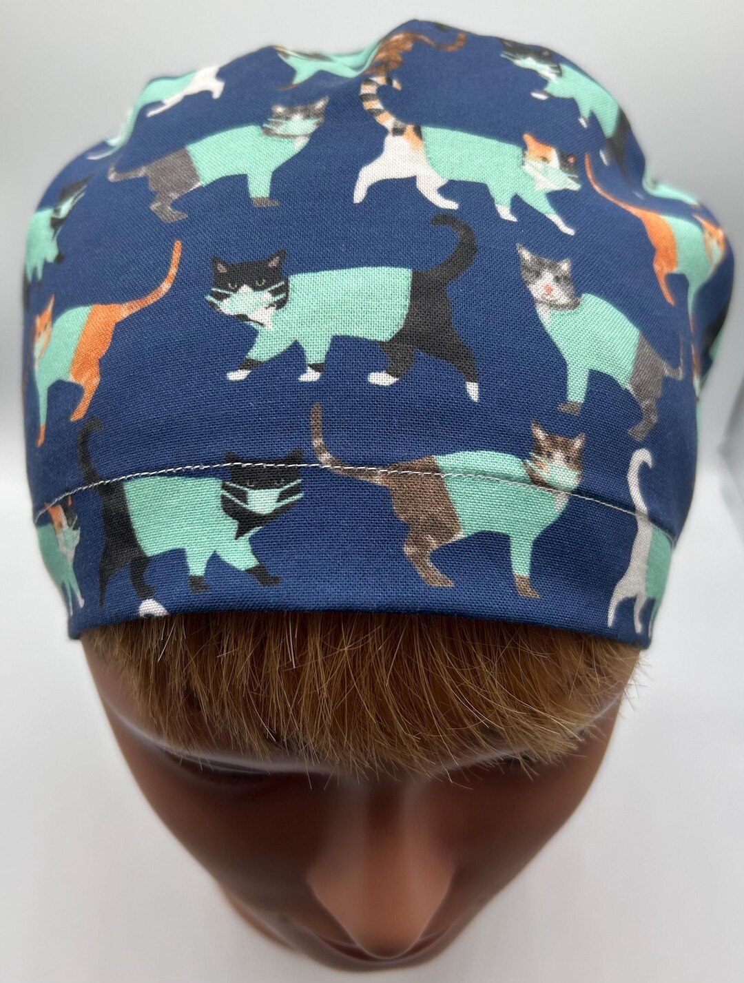 Pink or Navy Cats in Scrubs EURO, XL Euro or SKULL Surgical Scrub Cap ...