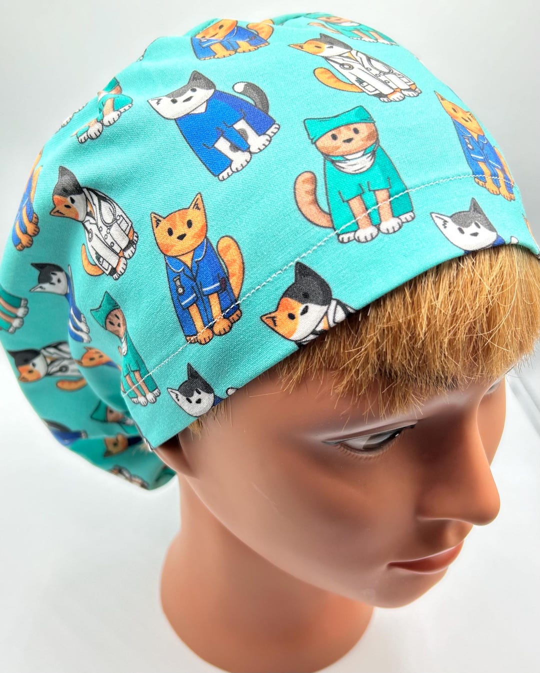Cats in Scrubs, Aqua | EURO, XL Euro or SKULL Surgical Scrub Caps ...