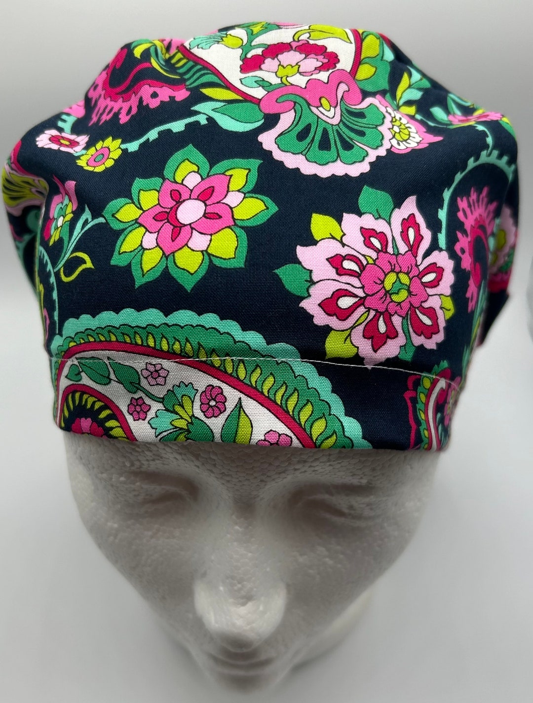 NEW Paisley, Black With Multi Colours, EURO or SKULL Surgical Scrub ...