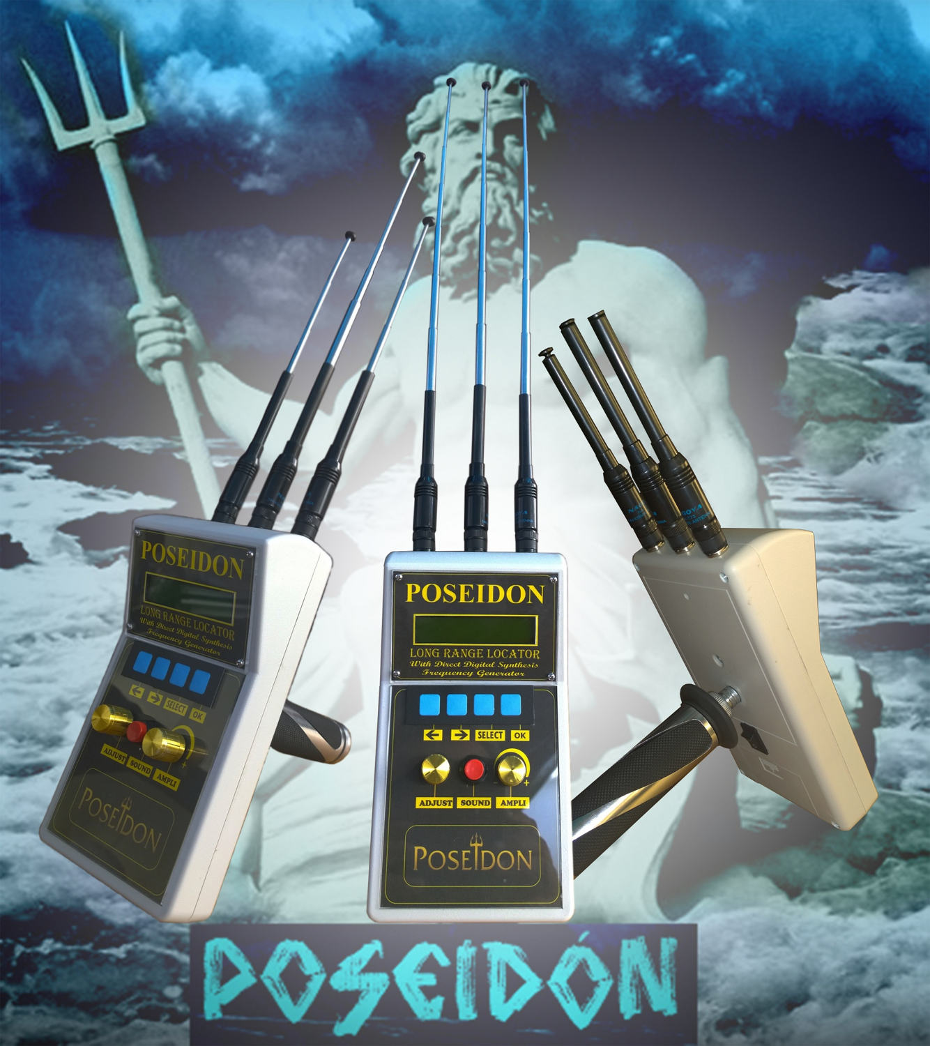 POSEIDON Long Range Distance Locator Metal Detector Gold Silver ...