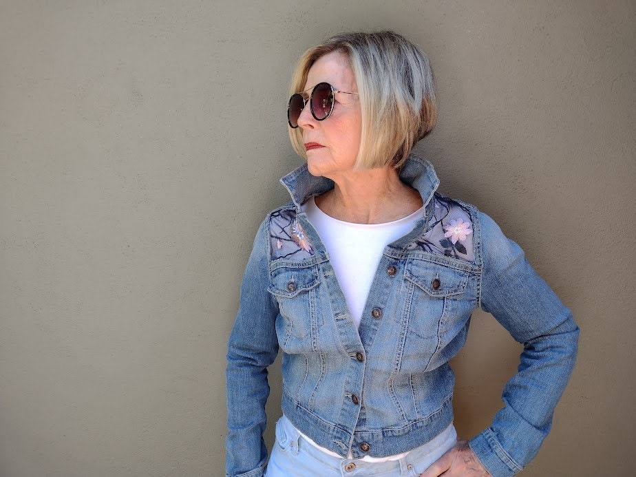 Denim Jean Jacket, Jean Jacket, Lace Insert, Bride Jean Jacket, Mrs ...