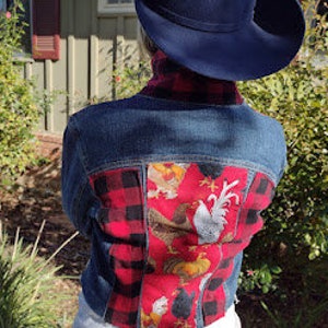 Chicken Denim Jacket, Rooster Animal Jacket, Chicken Hen Jean Jacket ...