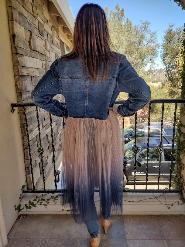 Duster Denim Jacket With Skirt, Denim Duster, Ombre Duster, Denim ...