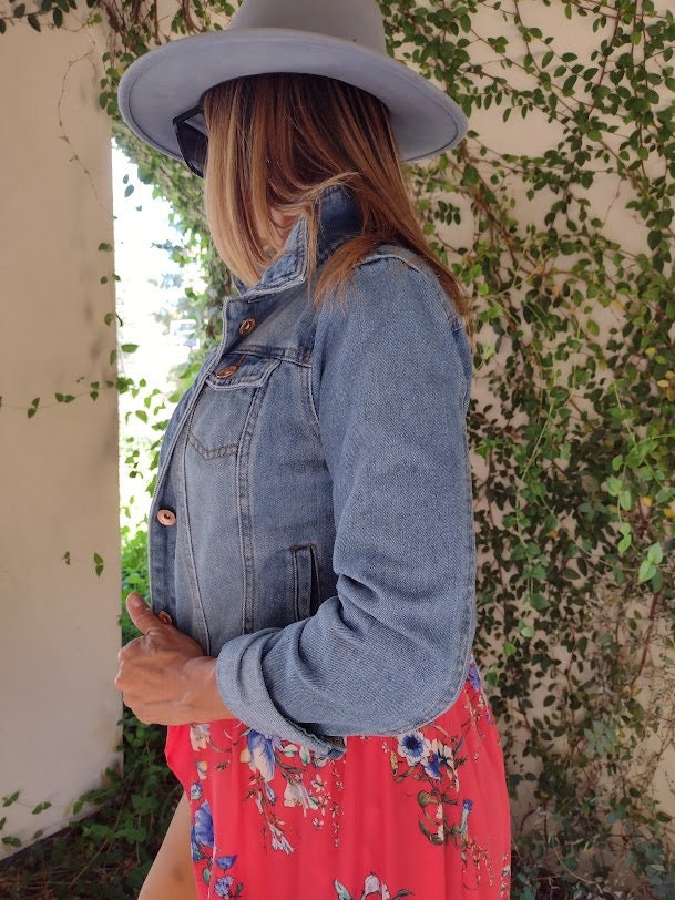 Jean Jacket Duster, Boho Jean Jacket, Western Denim Jacket, Distressed ...