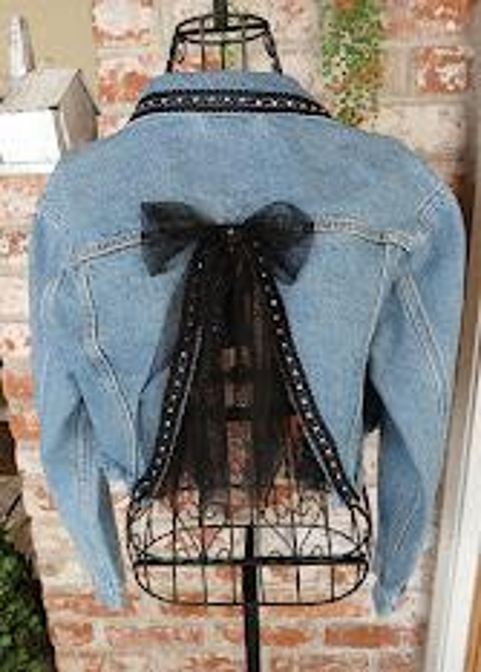 Denim Jacket, Tulle Bow Detail, Open Tulle Back, Black Tulle Jacket ...
