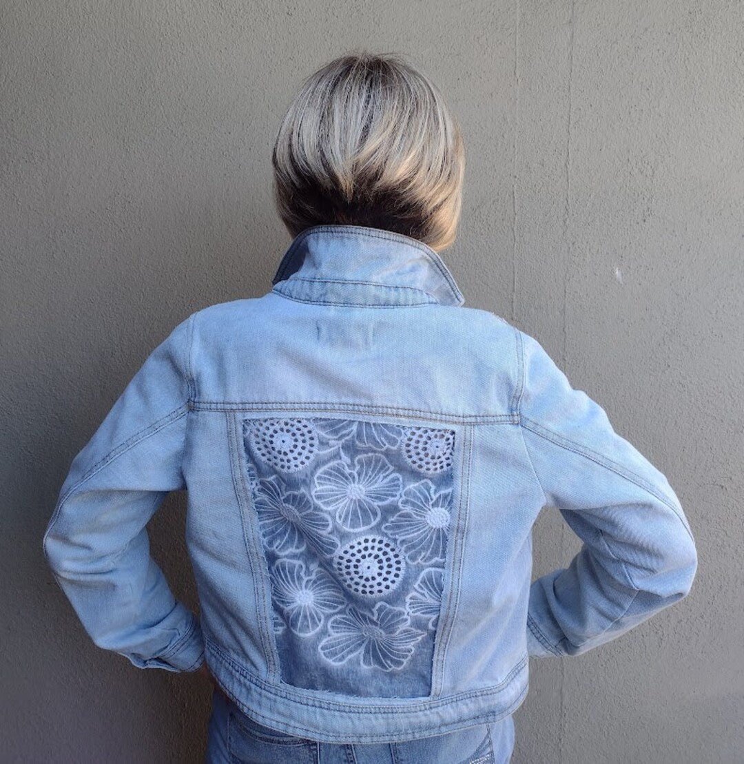 Denim Jean Jacket, Lace Insert, Bride Jacket, Mrs. Jean Jacket ...