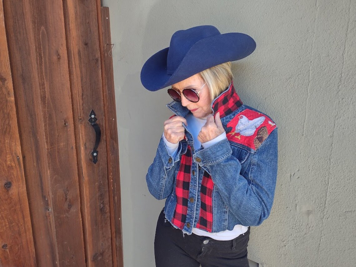 Chicken Denim Jacket, Rooster Animal Jacket, Chicken Hen Jean Jacket ...
