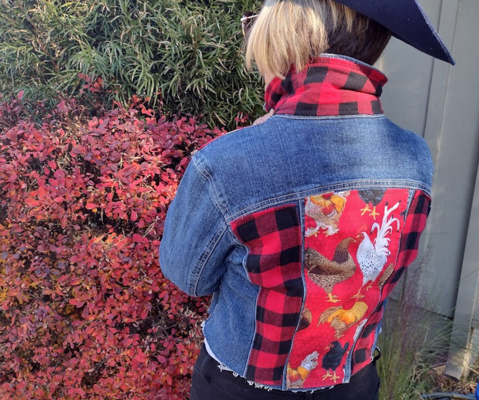 Chicken Denim Jacket, Rooster Animal Jacket, Chicken Hen Jean Jacket ...