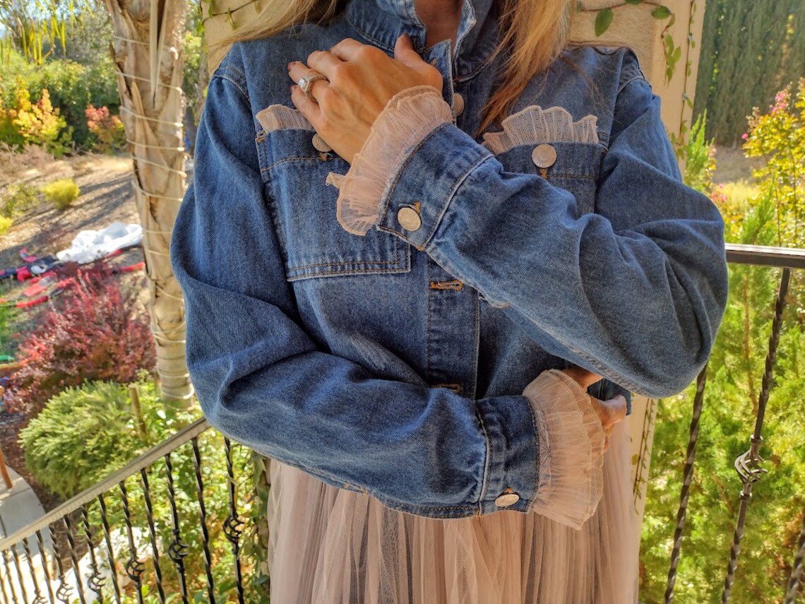 Duster Denim Jacket With Skirt, Denim Duster, Ombre Duster, Denim ...