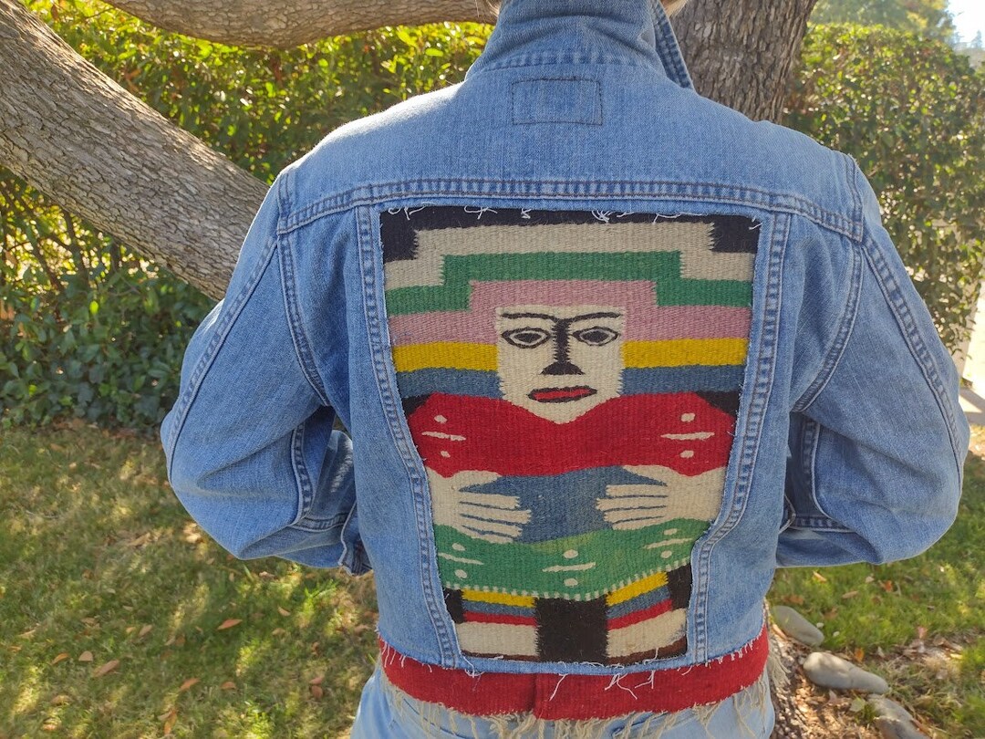 Jean Jacket Native American, Vintage Denim Jacket, Tribal Jean Jacket ...