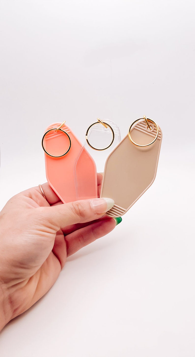 Plastic Keychain Blank, Motel Keychain, Keychain Blank, White Keychain ...