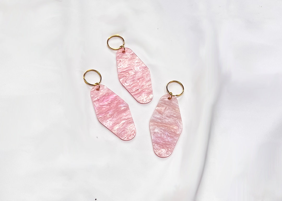Plastic Keychain Blank, Motel Keychain, Glitter Keychain Blanks, Pink ...