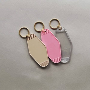 Plastic Keychain Blank, Motel Keychain, Keychain Blank, White Keychain ...