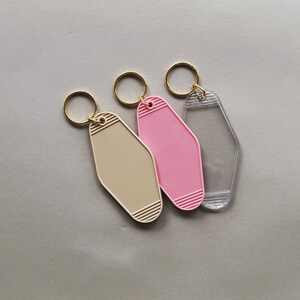 Clear Keychains Motel Keychain Clear Keychain Blank White - Etsy
