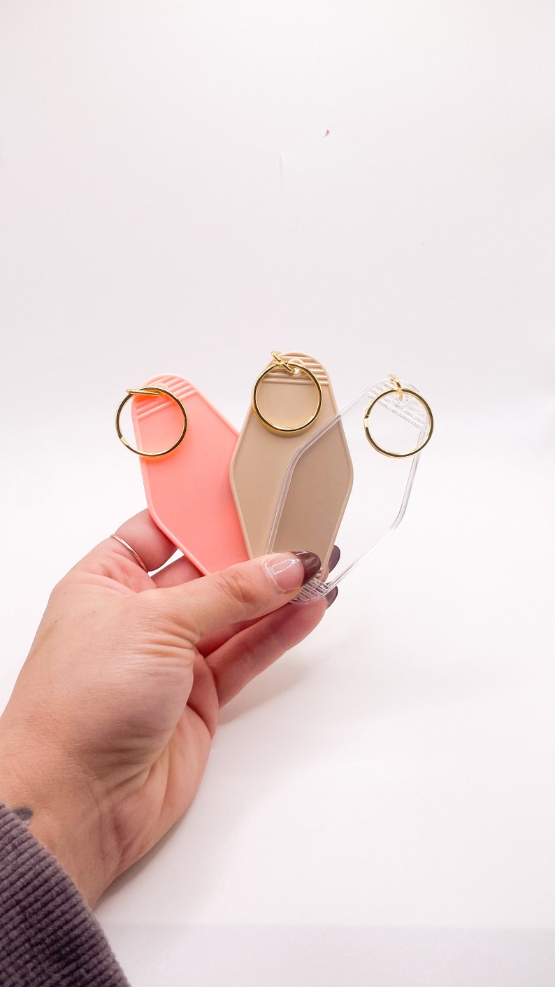 Plastic Keychain Blank Motel Keychain Keychain Blank White - Etsy