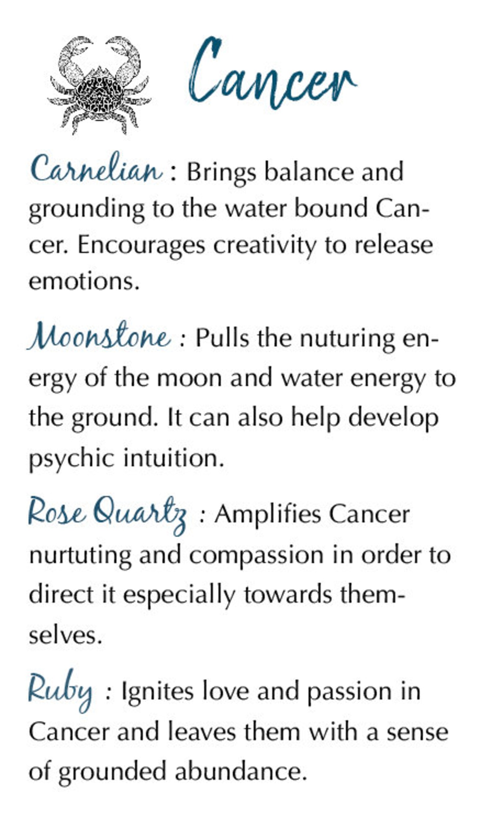 Cancer Zodiac Sign Necklace Raw Crystals Zodiac Sign Astrology - Etsy