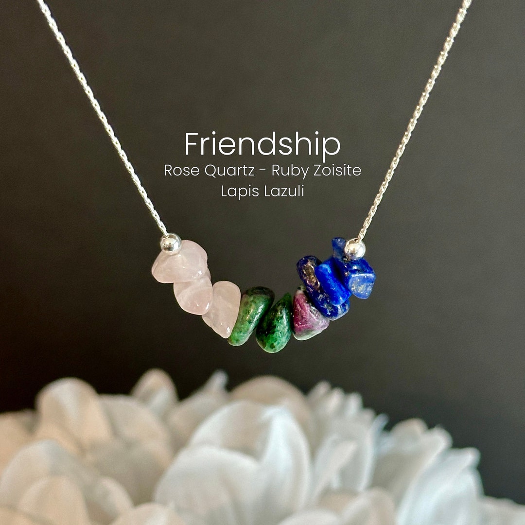 Friendship Necklace Best Friend Crystal Necklace Soul Sister Raw ...