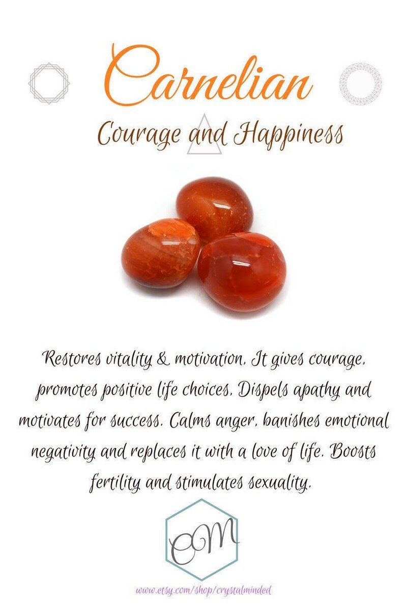 Carnelian Emotional Support Positive Energy Courage | Etsy