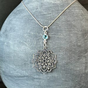 Lotus Crystal Mandala Necklace Custom Birthstone Pendant - Etsy