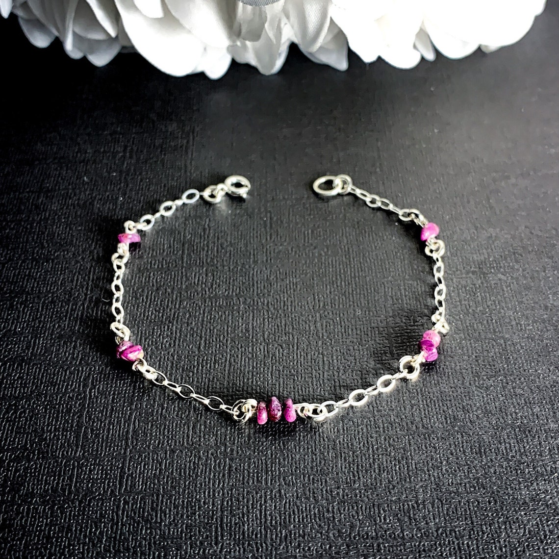 Raw Ruby Crystal Bracelet Genuine Natural Healing Crystals - Etsy