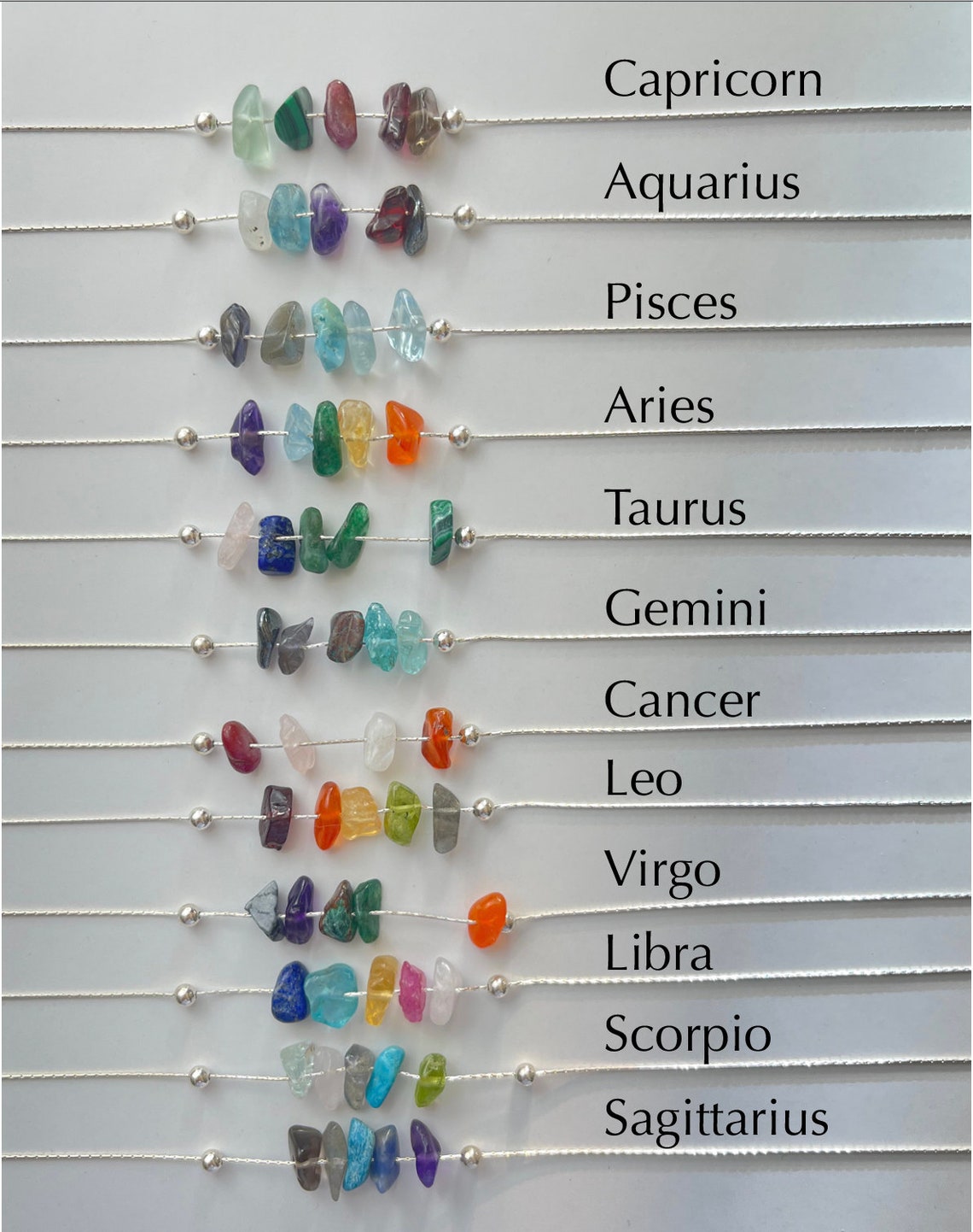 Zodiac Sign Crystal Necklace Raw Crystals Astrology Choker - Etsy