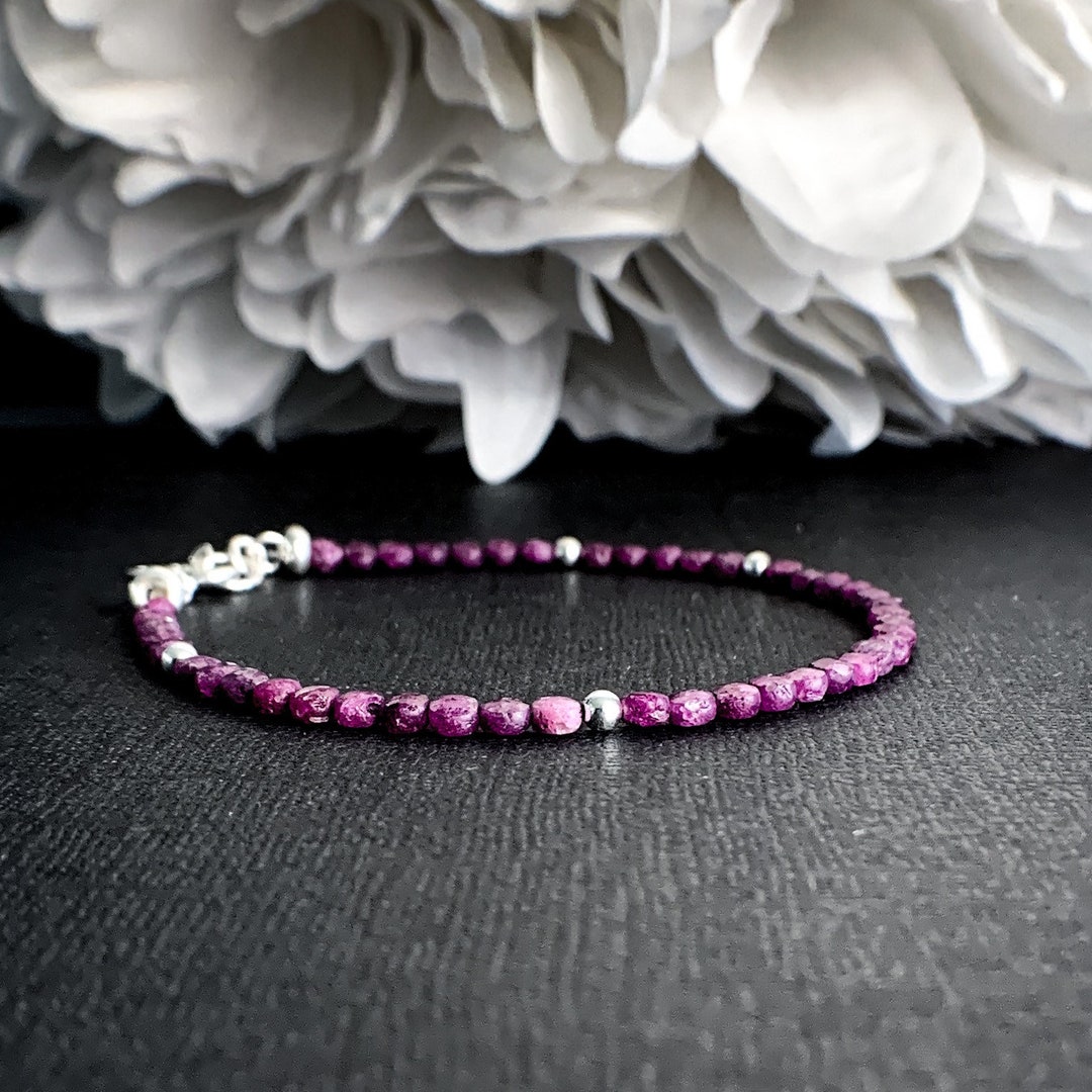 Genuine Ruby Gemstone Bracelet - Etsy