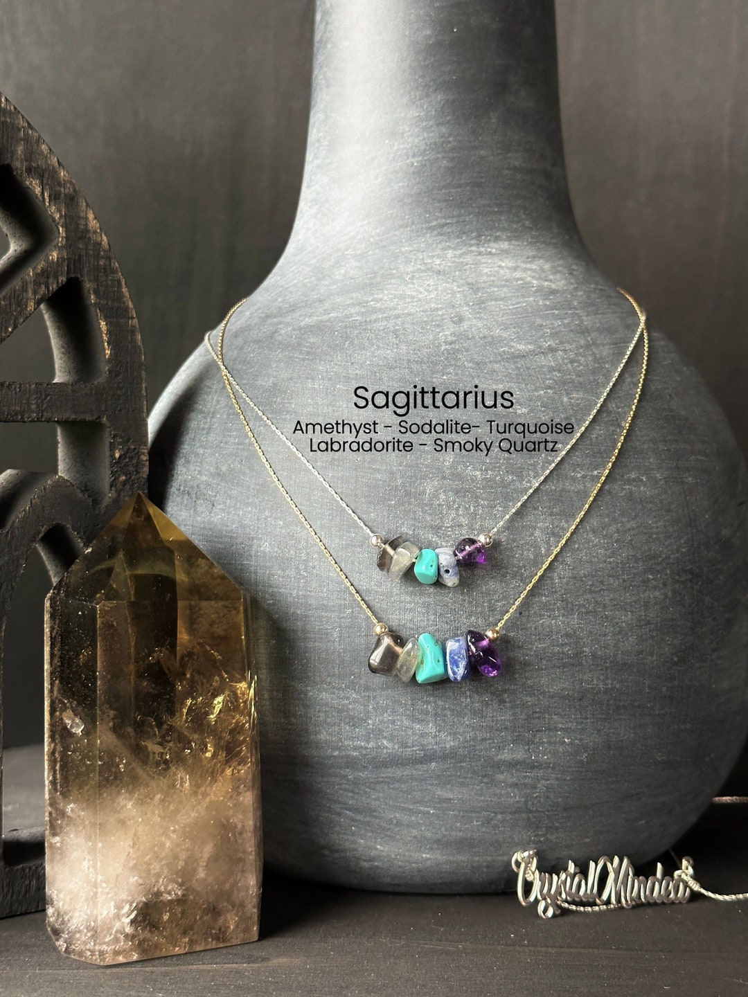 Sagittarius Necklace Crystal Zodiac Necklace Minimalist Jewelry ...