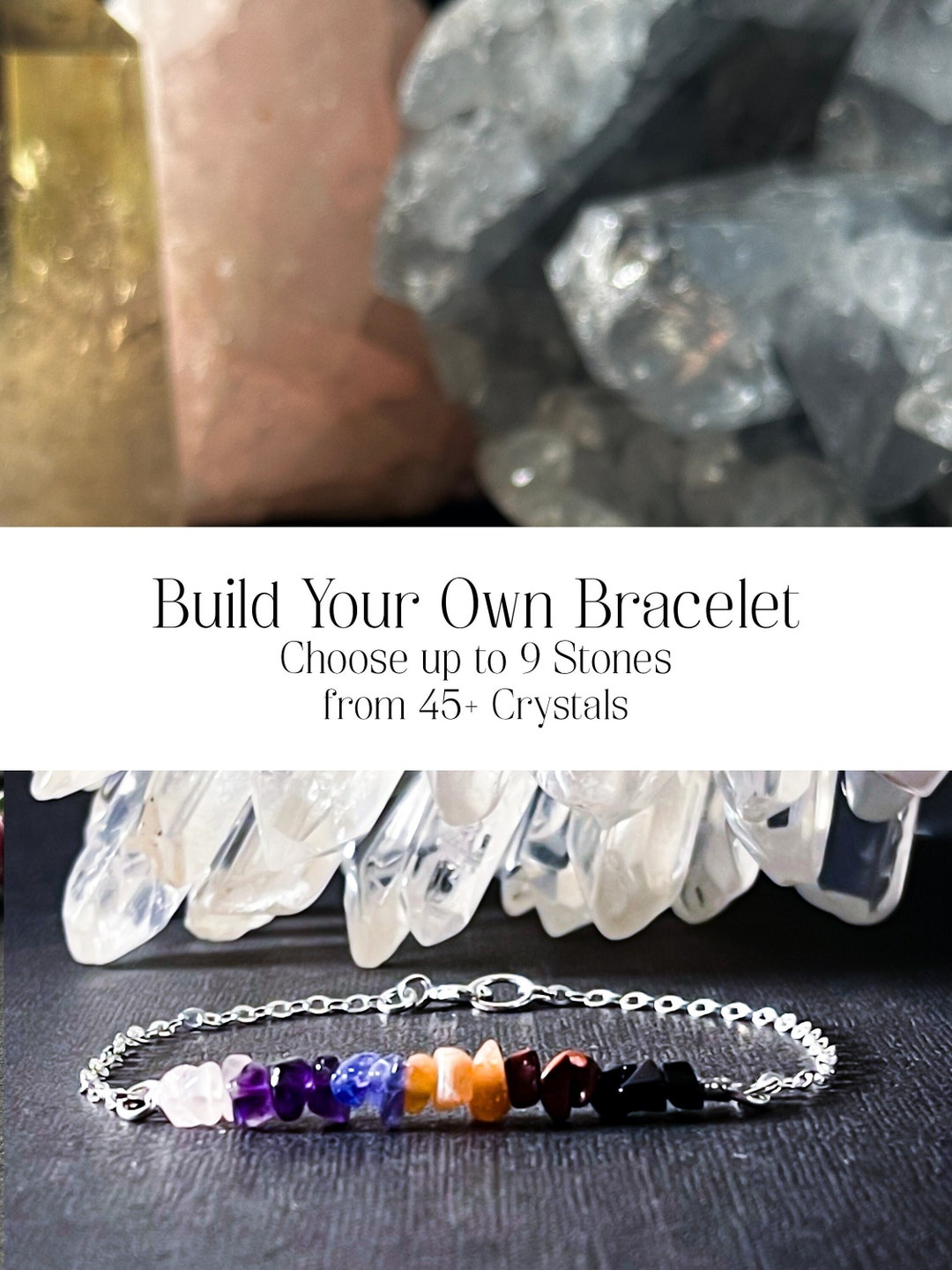 Customized Crystal Healing Bracelet, Design Your Own New Mom Jewelry - Etsy
