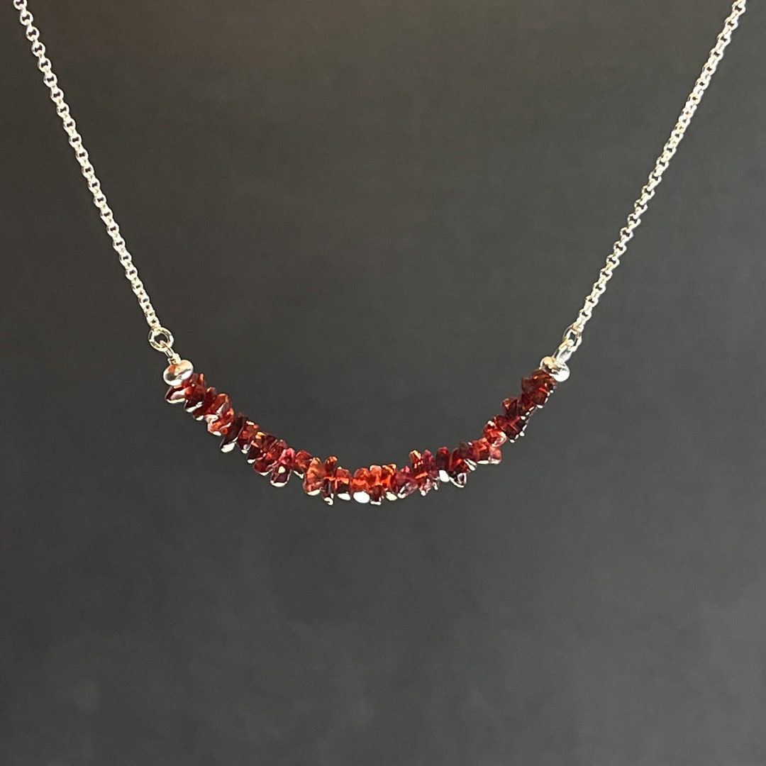 Raw Garnet Necklace January Crystal Healing Birthstone Positive Energy ...