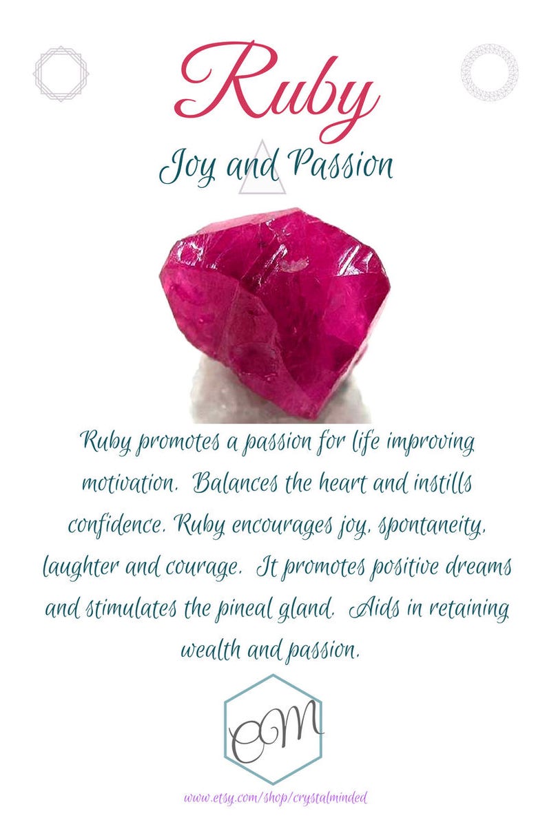 Ruby Energy Bracelet Anxiety Jewelry Motivation Bracelet | Etsy