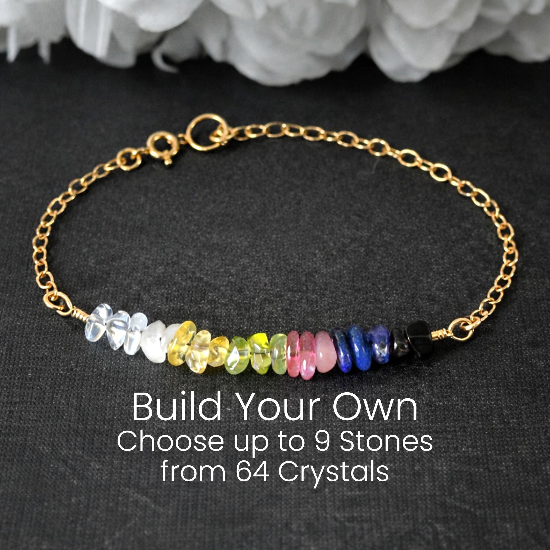 Mix and Match Custom Crystal Bracelet, Personalized Healing Raw ...