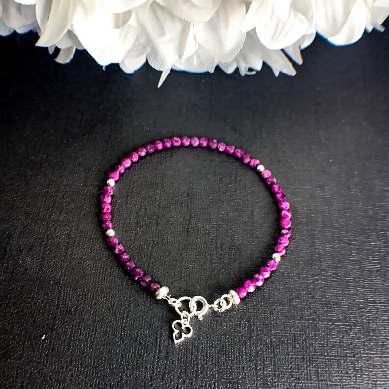 Genuine Ruby Gemstone Bracelet - Etsy