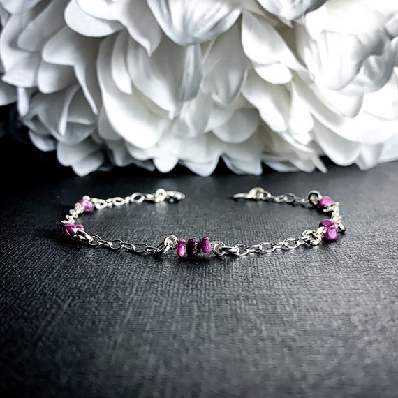 Raw Ruby Crystal Bracelet Genuine Natural Healing Crystals - Etsy