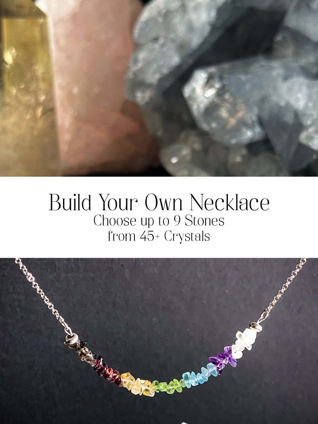 Custom Gemstone Necklace for Personalized Crystal Intentions - Etsy