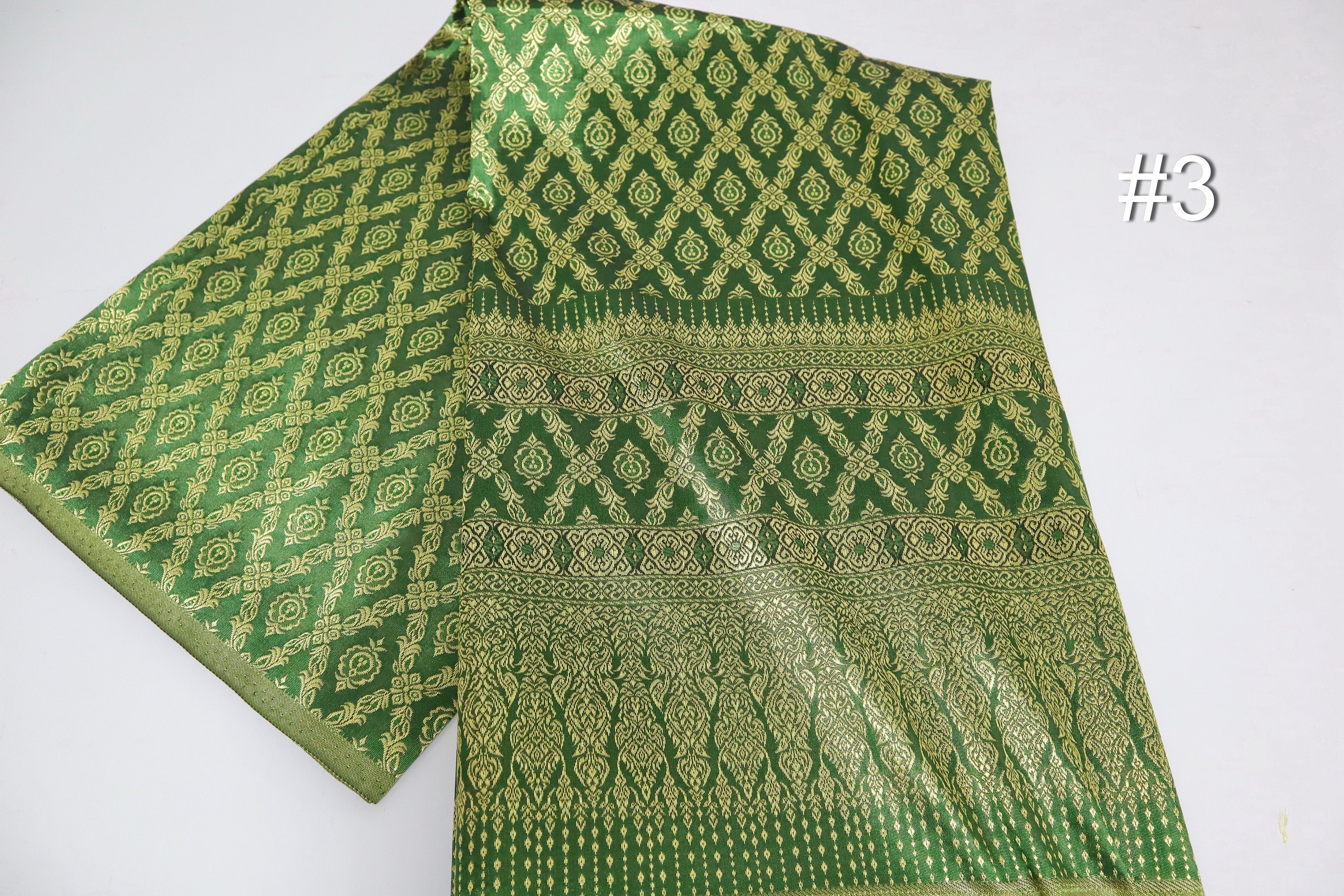 Brocade Faux Silk Fabric: Thai Sarong, Wedding Dress Material ...
